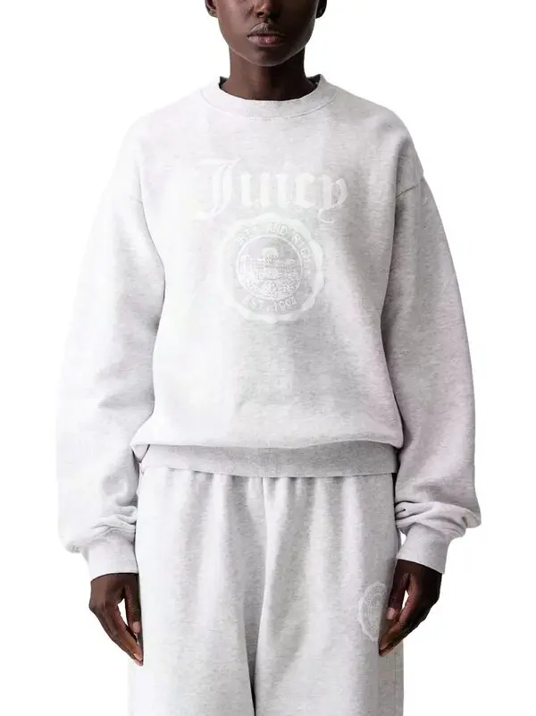 SPORTY & RICH X Juicy Couture Logo-print Cotton Sweatshirt - Grey