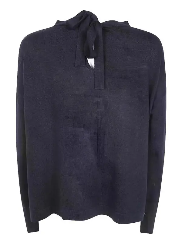 MA'RY'YA Merino Tie-fastening Sweater - Black