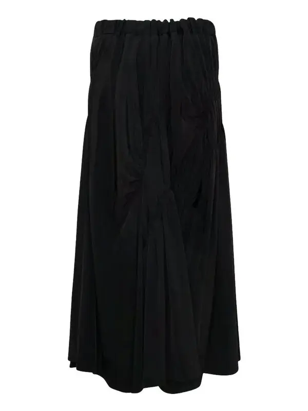 Y’s Gather-pleated Wide-leg Trousers - Black