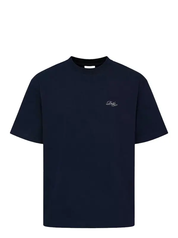 Drole De Monsieur Bellissima Logo-embroidered T-shirt - Blue