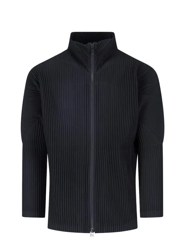 Issey Miyake Pleated Zip Sweatshirt - Black
