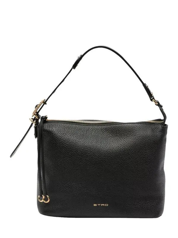 Etro Grainy Leather Shoulder Bag - Black