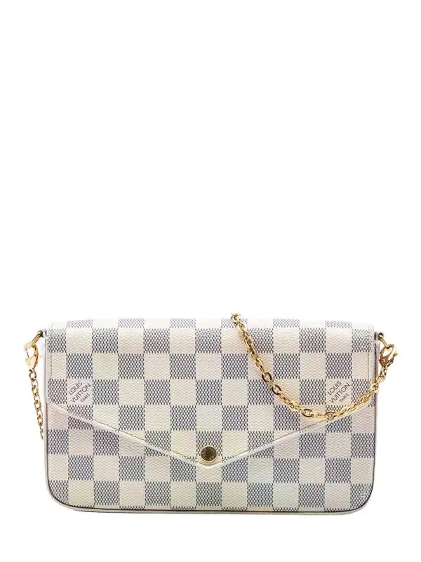 LOUIS VUITTON Damier Azur Pochette Felicie Crossbody Bag - White