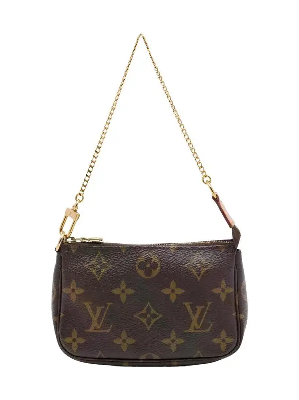 LOUIS VUITTON Monogram Canvas Mini Pochette Accessoires Handbag - Brown