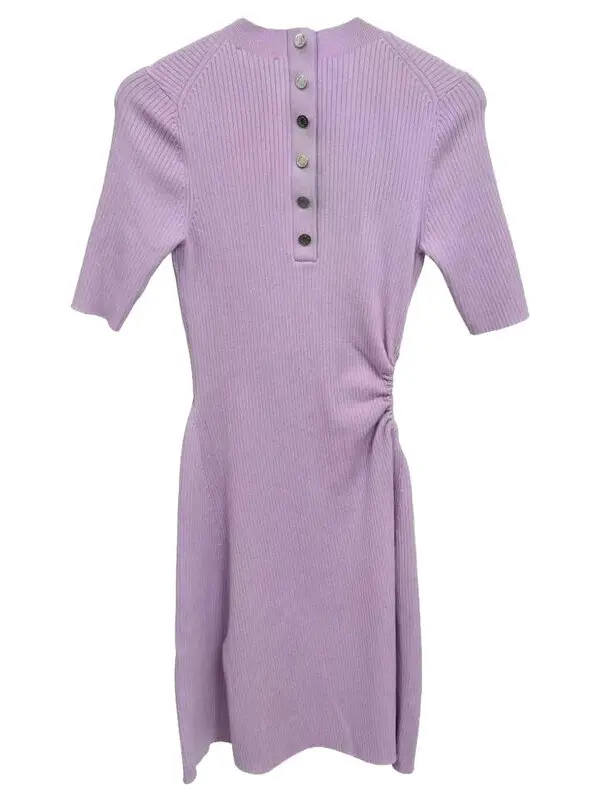 Maje Rib-knit Cut-out Dress - Purple