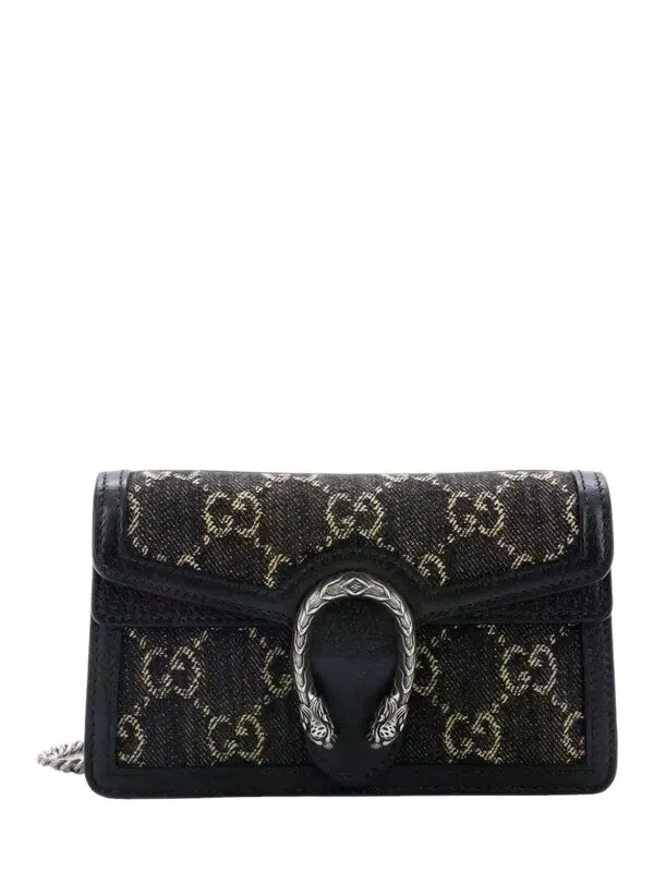 Gucci Dionysus Gg Denim Super Mini Crossbody Bag - Black