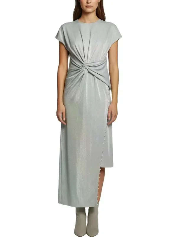 LANVIN Asymmetric Draped Midi Dress - Green