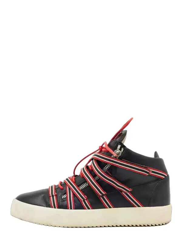 GIUSEPPE ZANOTTI Frankie Strap-detail Leather Sneakers - Black