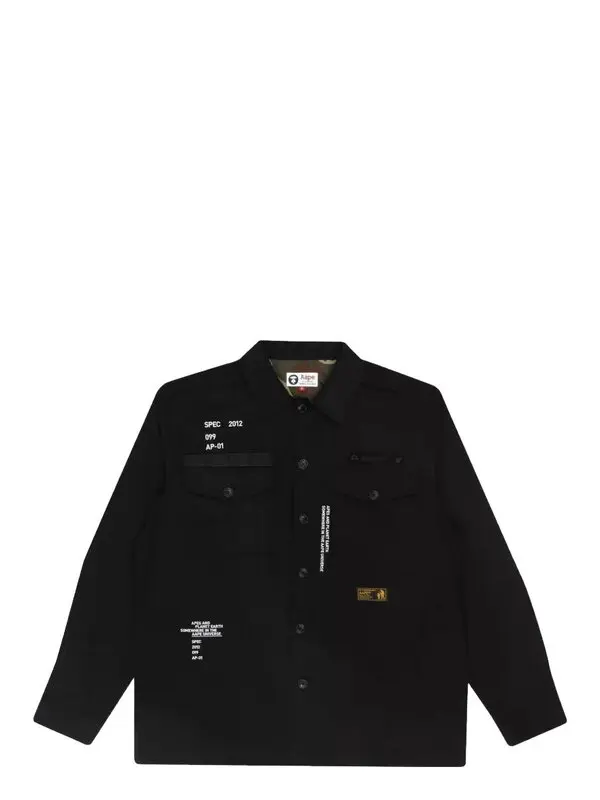 AAPE BY *A BATHING APE Military Logo-print Shirt - Black