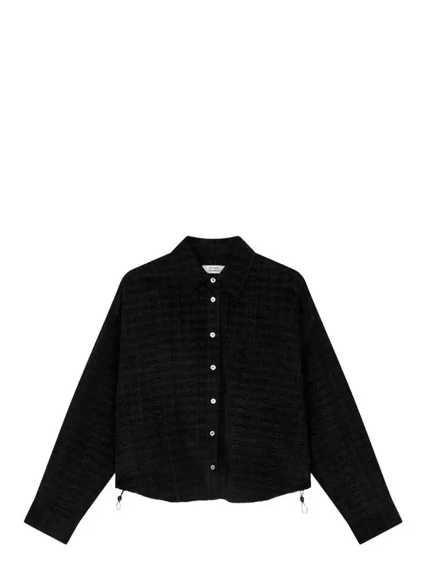 STUDIO TOMBOY Corduroy Drawstring Shirt - Black