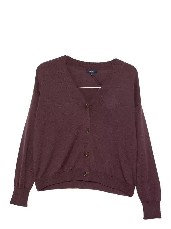 Soeur V-neck Button-up Cardigan - Purple