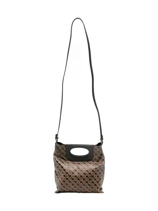 GHERARDINI Monogram-print Cut-out Tote Bag - Neutrals