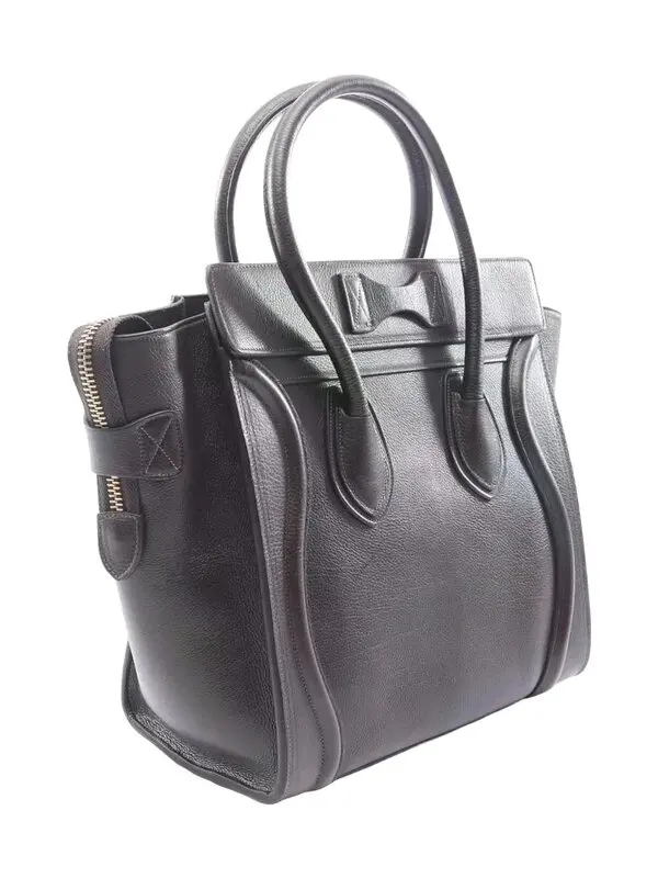 Celine Micro Leather Luggage Tote Bag - Brown