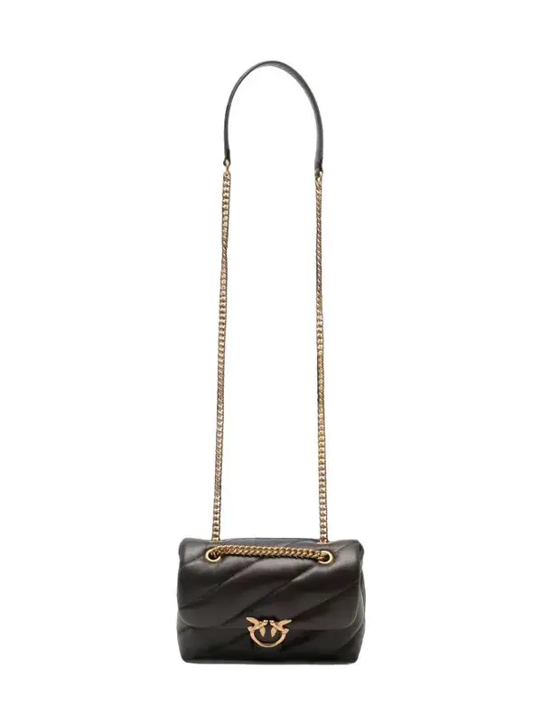 Pinko Love Puff Quilted Leather Shoulder Bag - Brown