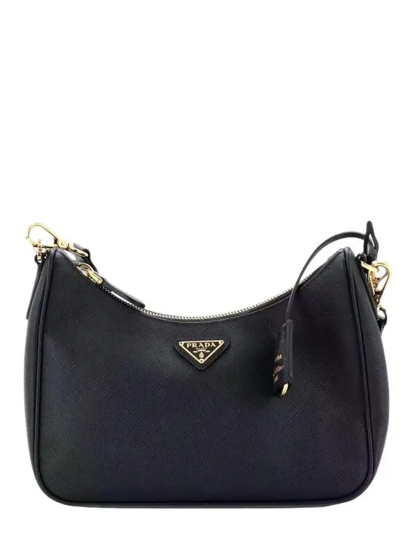 Prada Re-edition 2005 Saffiano Leather Shoulder Bag Crossbody Bag - Black