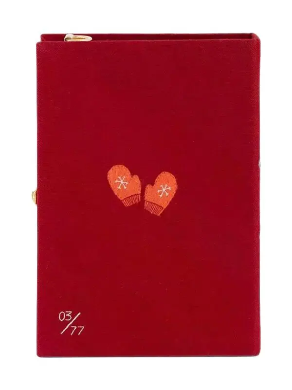 OLYMPIA LE-TAN Ski In Aspen Embroidered Book Mini Bag - Red