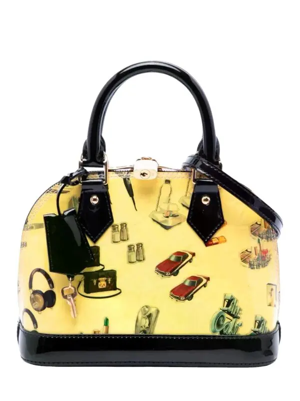 LOUIS VUITTON Monogram Vernis Stickers Alma Bb Satchel - Yellow