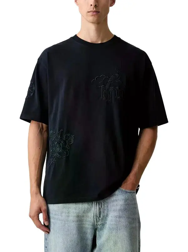 Scotch & Soda Embroidered Crew-neck T-shirt - Blue