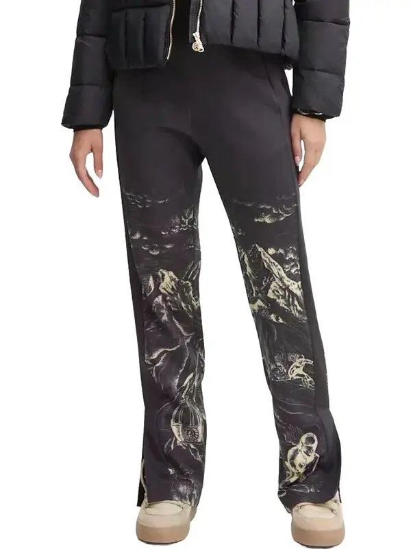 SPORTALM Graphic-print Side-slit Track Pants - Grey