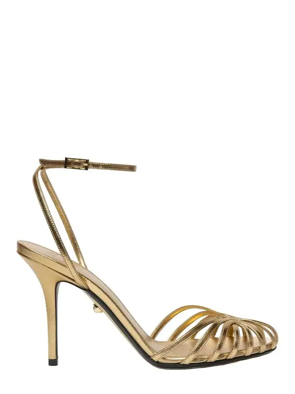 ALEVI MILANO Blake 95 Shine Cage Sandals - Metallic