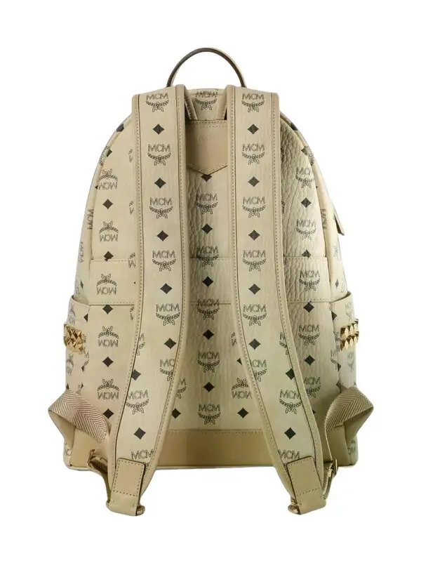 Mcm Stark Monogram-print Backpack - Neutrals