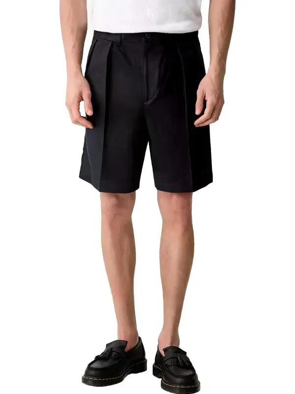 WACKO MARIA Pleated Logo-patch Shorts - Blue