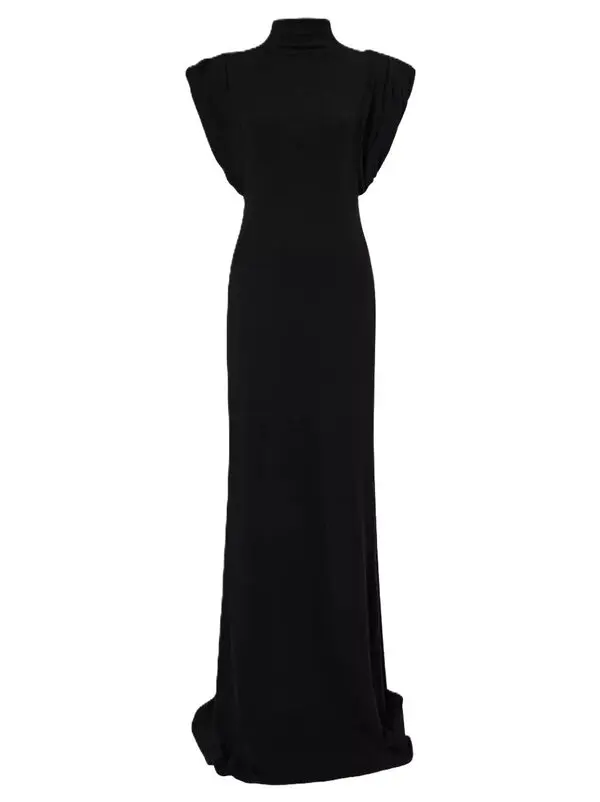 MUGLER Draped Sleeveless Gown - Black