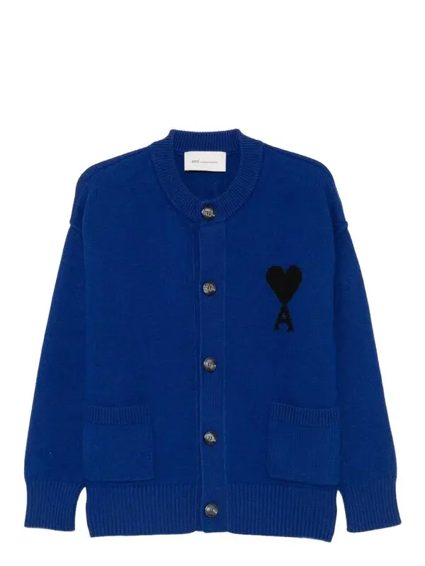 AMI Paris Adc Cardigan - Light Blue