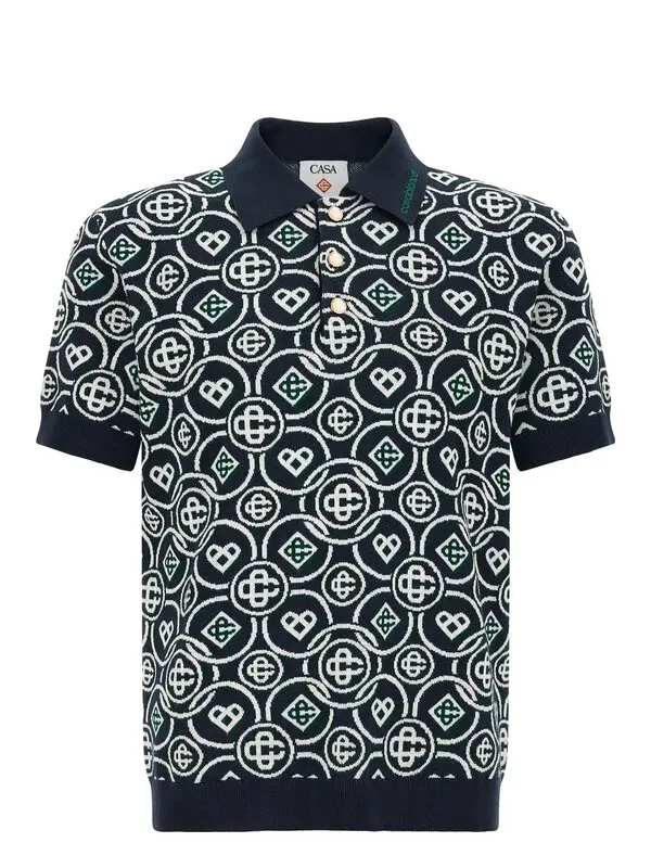 Casablanca Monogram' Polo Shirt - Blue