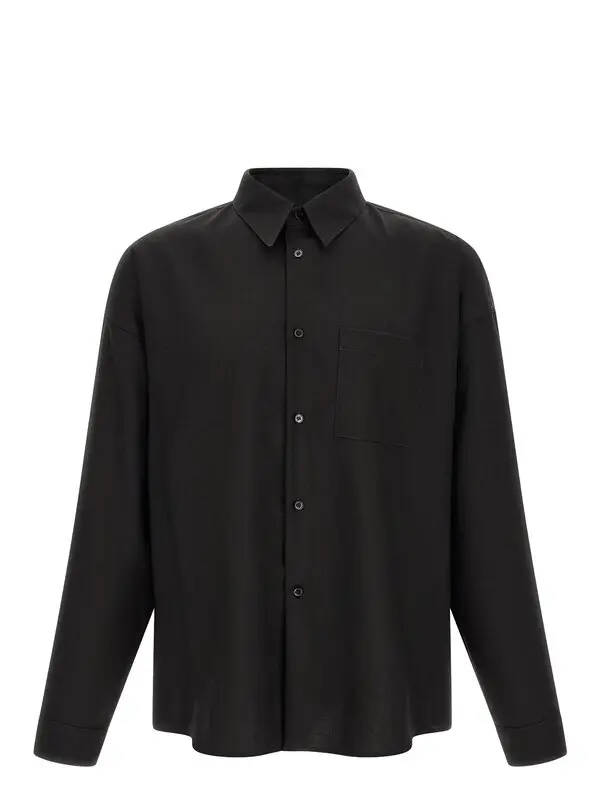 Marni Wool Shirt With Pocket - Black