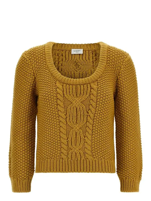 Saint Laurent Wool Knit Sweater - Yellow