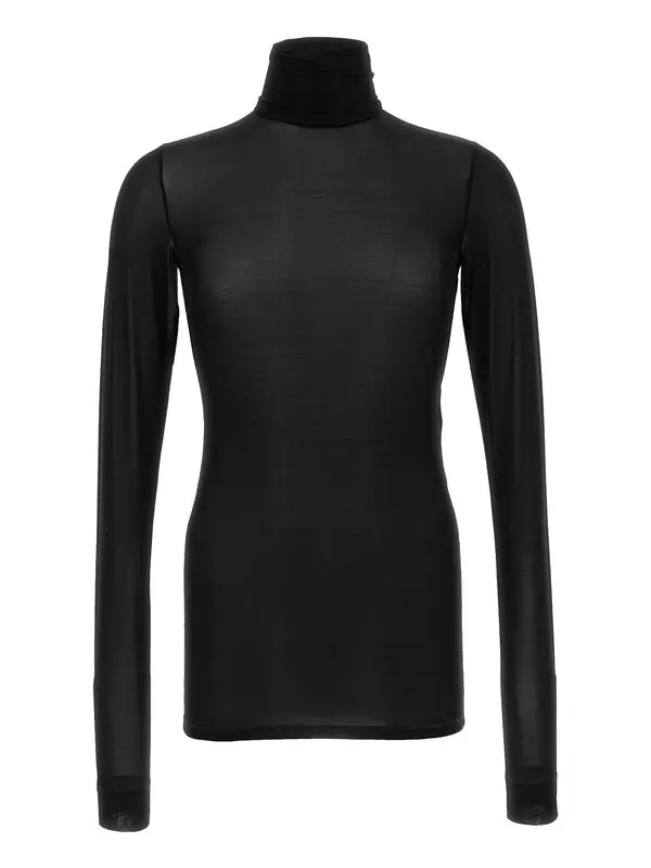 Saint Laurent Semi-transparent Turtleneck Sweater - Black