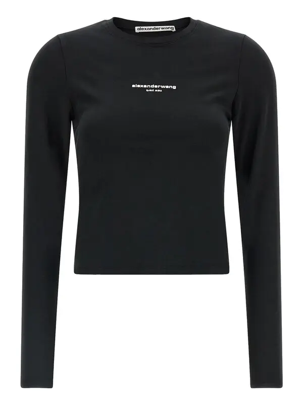 Alexander Wang Long-sleeve Logo T-shirt - Black