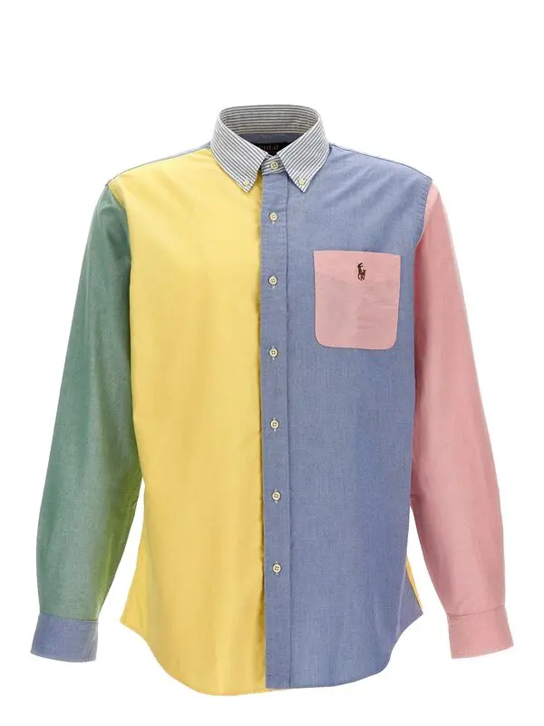 Polo Ralph Lauren Patchwork Shirt With Logo Embroidery - Multi