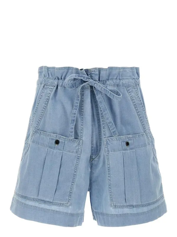 MARANT ETOILE Valdina Cotton Denim Shorts - Light Blue