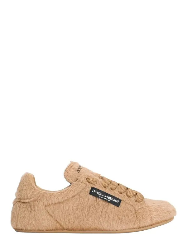 Dolce & Gabbana Alpaca Portofino Soft Sneakers - Beige