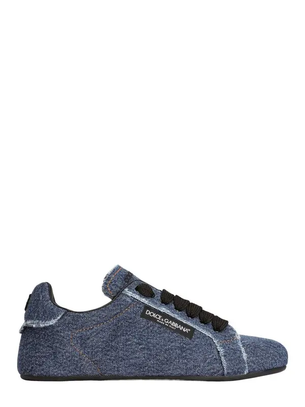 Dolce & Gabbana Denim Portofino Soft Sneakers - Blue