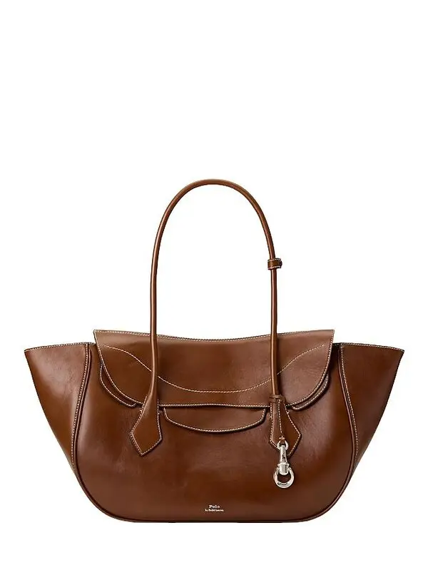 Polo Ralph Lauren Blaze Large Leather Shoulder Bag - Brown