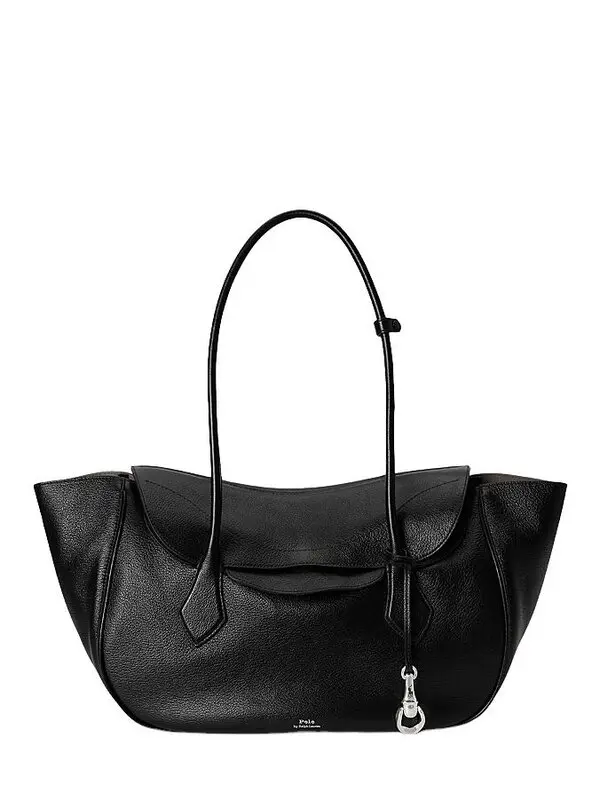 Polo Ralph Lauren Blaze Large Leather Shoulder Bag - Black