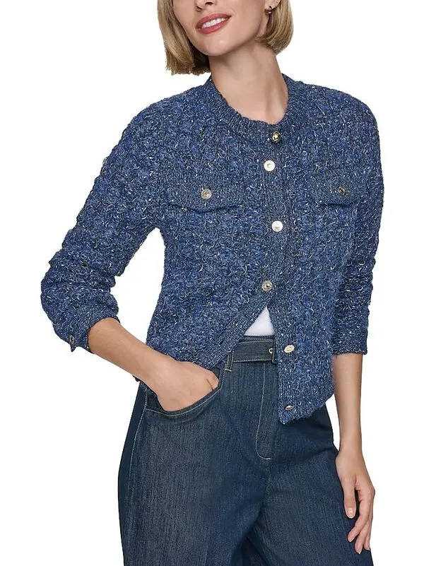 Sonia Rykiel Paris Sweater Denim Jacket - Denim Multi
