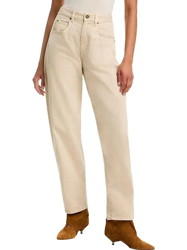 Isabel Marant Étoile Oriane High Rise Tapered Jeans - Beige
