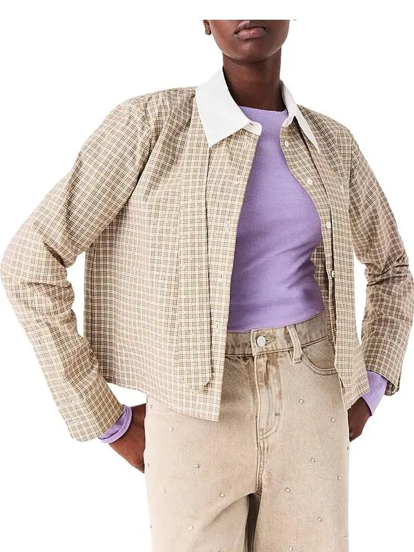 Maje Citilou Cotton Embellished Shirt - Beige