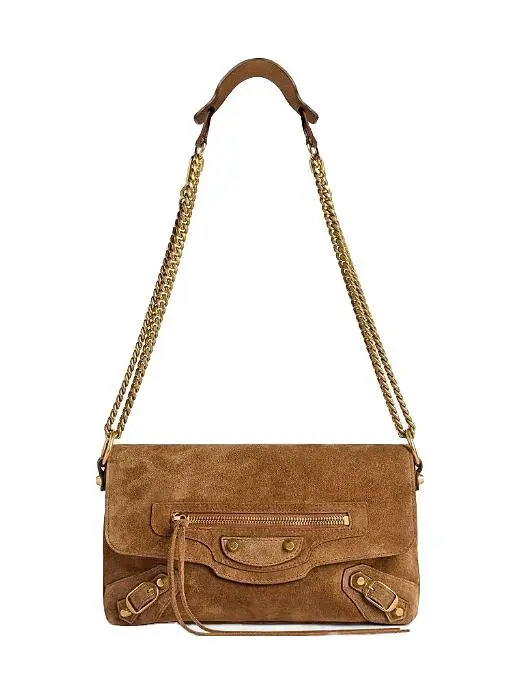 Balenciaga Le City Clutch With Chain - Camel