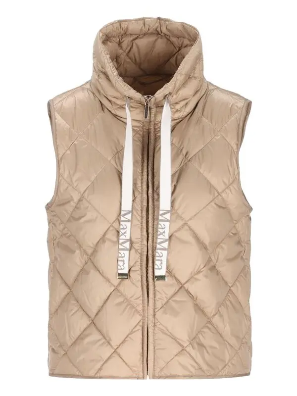 Max Mara Quilted Down Vest - Beige