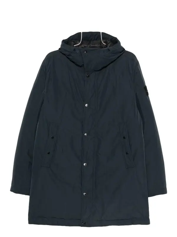 Stone Island Nylon Parka Coat - Blue