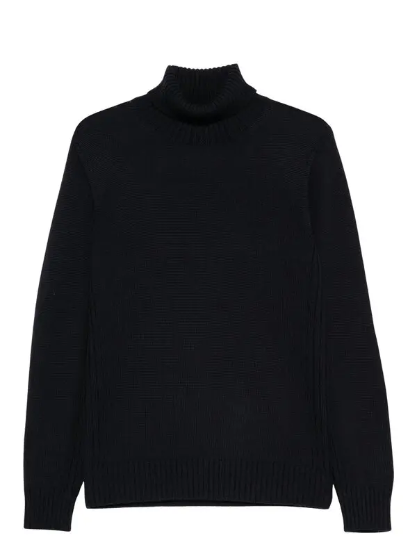 KANGRA Roll-neck Wool Sweater - Blue