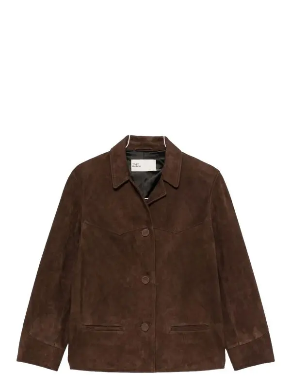 Tory Burch Leather Blazer Jacket - Brown