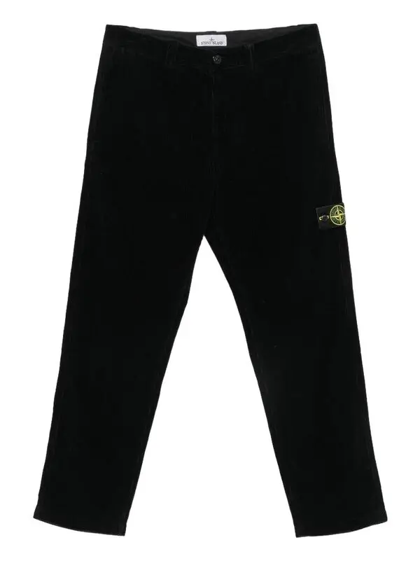 Stone Island Cotton Corduroy Trousers - Black