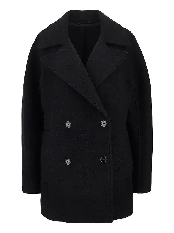 TOTEME Wool Blend Cocoon Fit Peacoat - Black