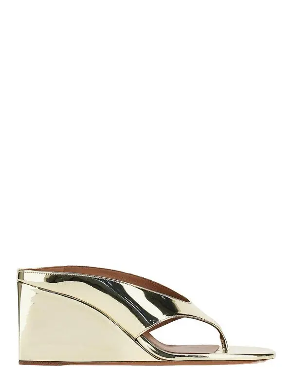 Alaïa Cube Thong Mules - Gold
